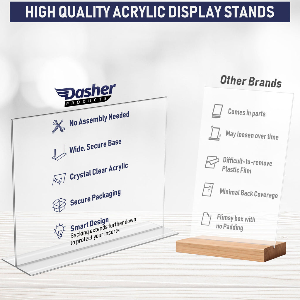 Acrylic Sign Holder 11 x 8.5 - Acrylic T Shape Table Top Display Stand ...