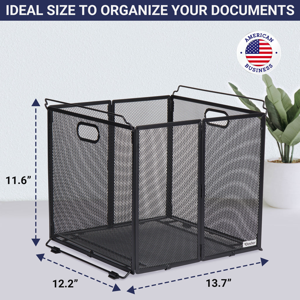 Hanging File Organizer Letter Size, Hanging File Folder Box, Black Met ...